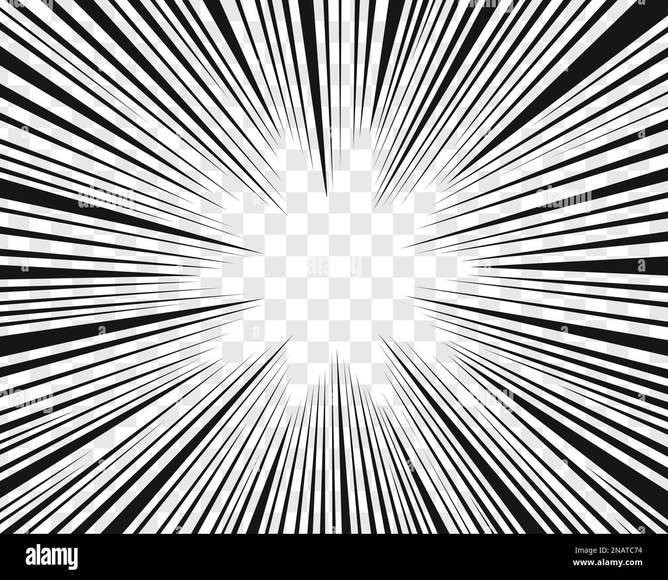 Cartoon emphasis effect. Comic manga book page template. Radial black ...