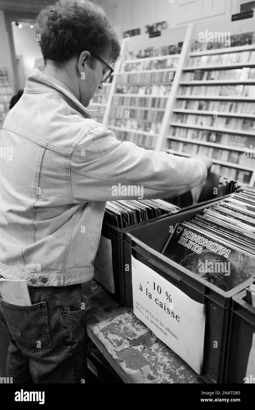 1990 records Black and White Stock Photos & Images - Alamy