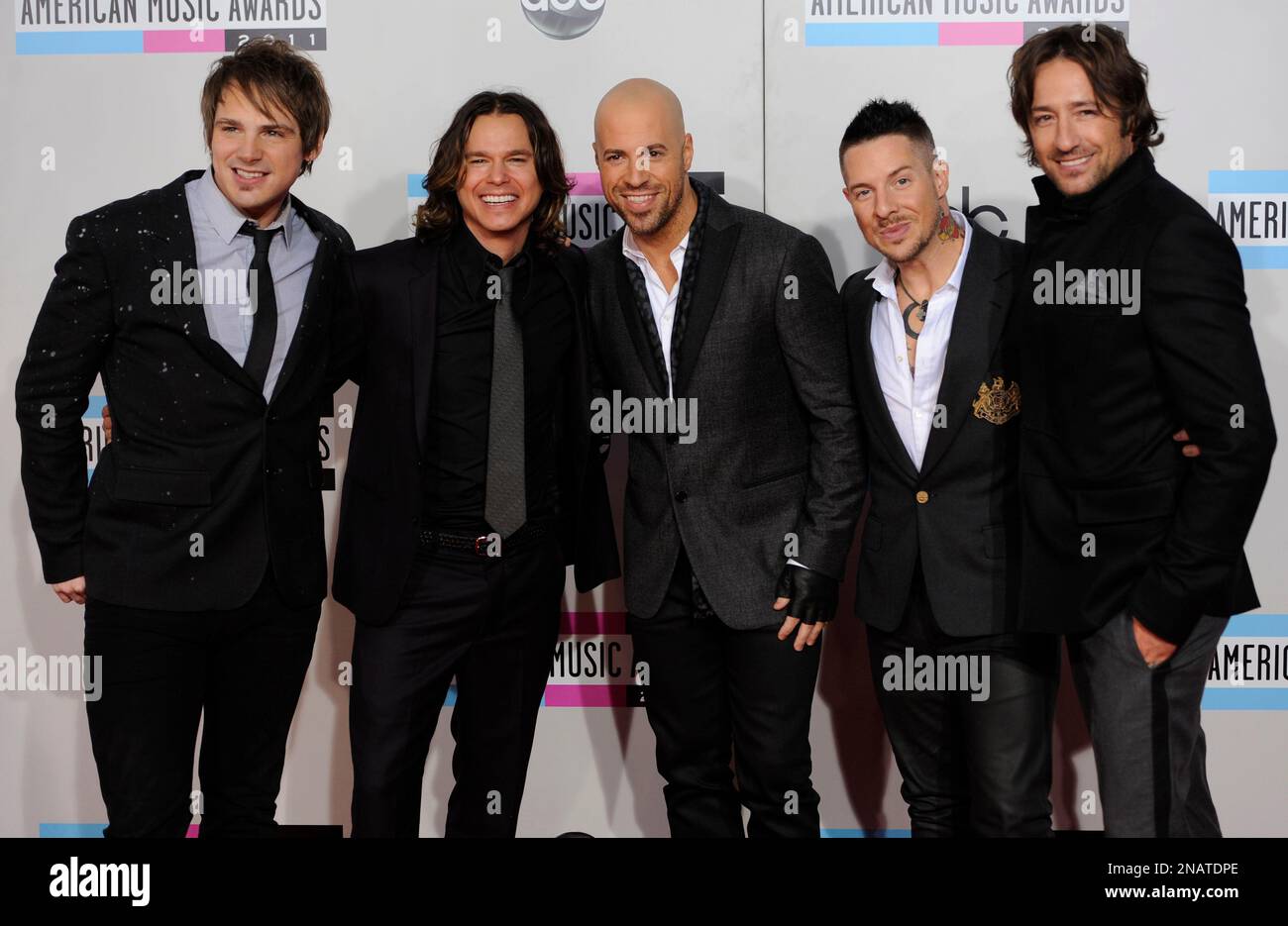 Brian Craddock, Robin Diaz, Chris Daughtry, Josh Paul, and Josh Steely of the band Daughtry ...