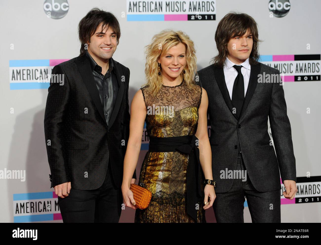 The Band Perry, from left, Neil, Kimberly, and Reid Perry, arrives at ...