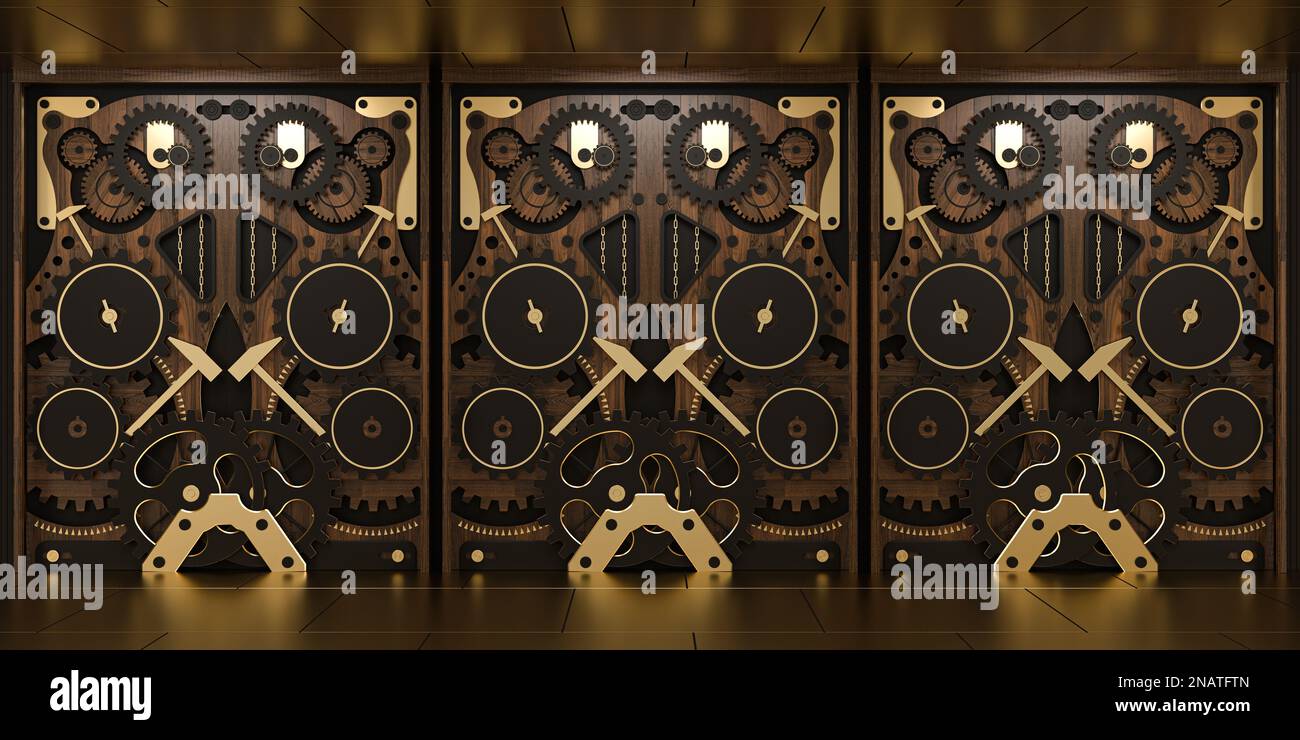 Clockwork Mechanical Parts. Gears, Rings, Cogwheels. Steampunk ...