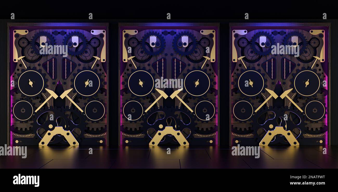 Clockwork Mechanical Parts. Gears, Rings, Cogwheels. Steampunk ...