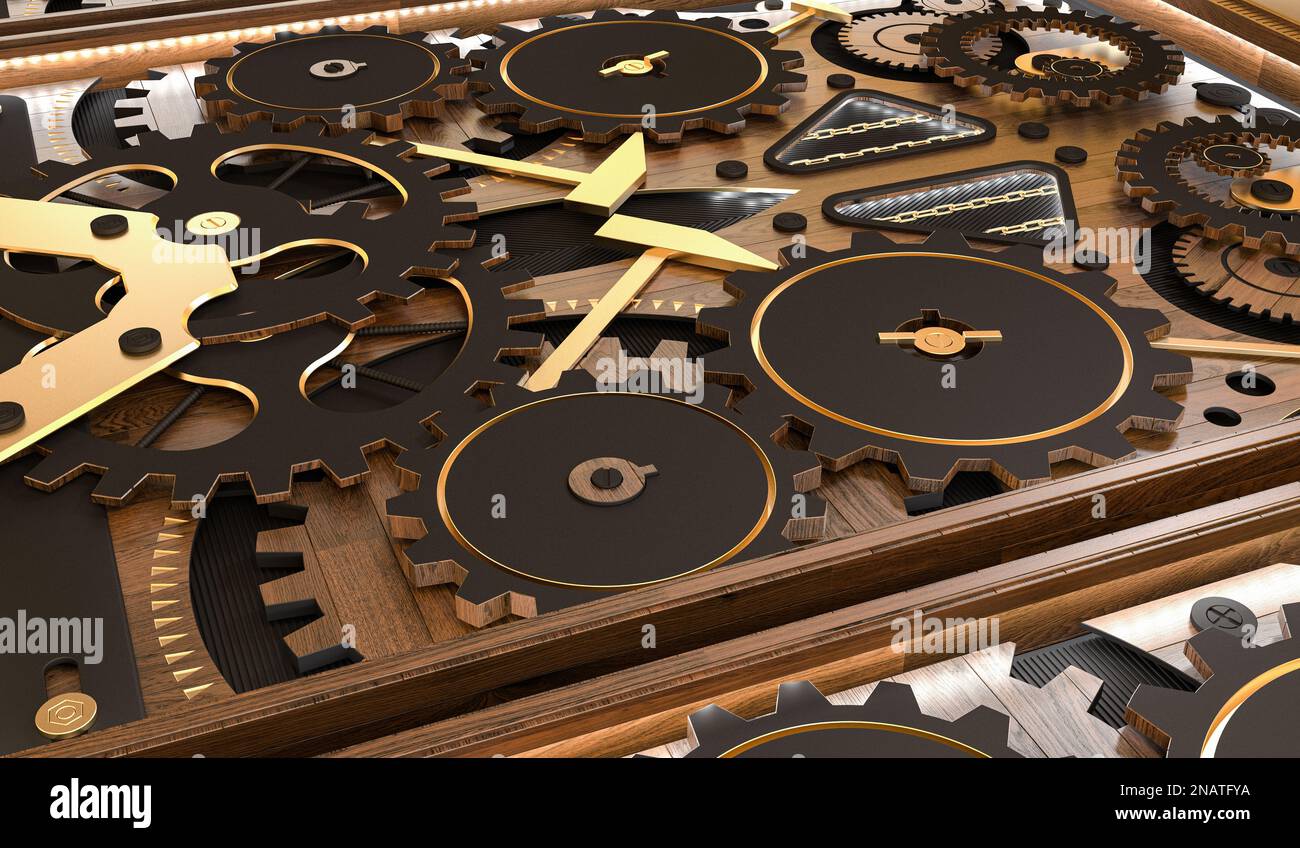 Clockwork Mechanical Parts. Gears, Rings, Cogwheels. Steampunk ...