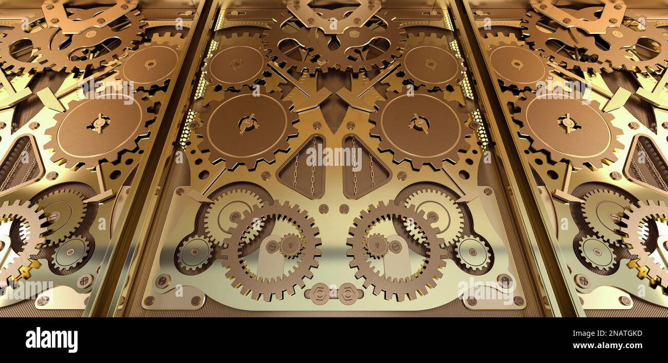 Clockwork Mechanical Parts. Gears, Rings, Cogwheels. Steampunk ...