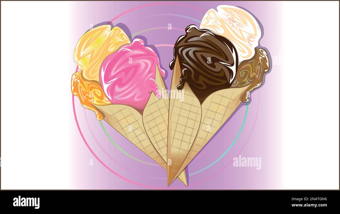 Ice Cream Cone Delicious Ice Cream Cone Flavours Of Strawberry