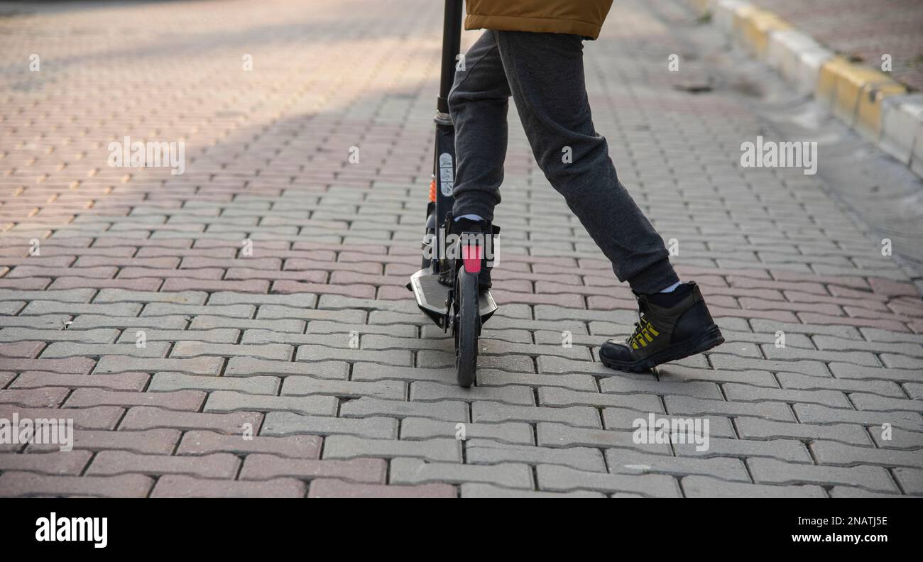 Scooter action teenager hi-res stock photography and images - Alamy