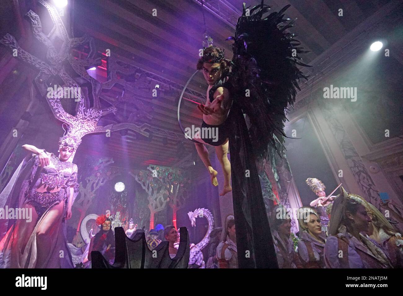 Venice, Italy, early 13 February 2023. Artists perform during the ...