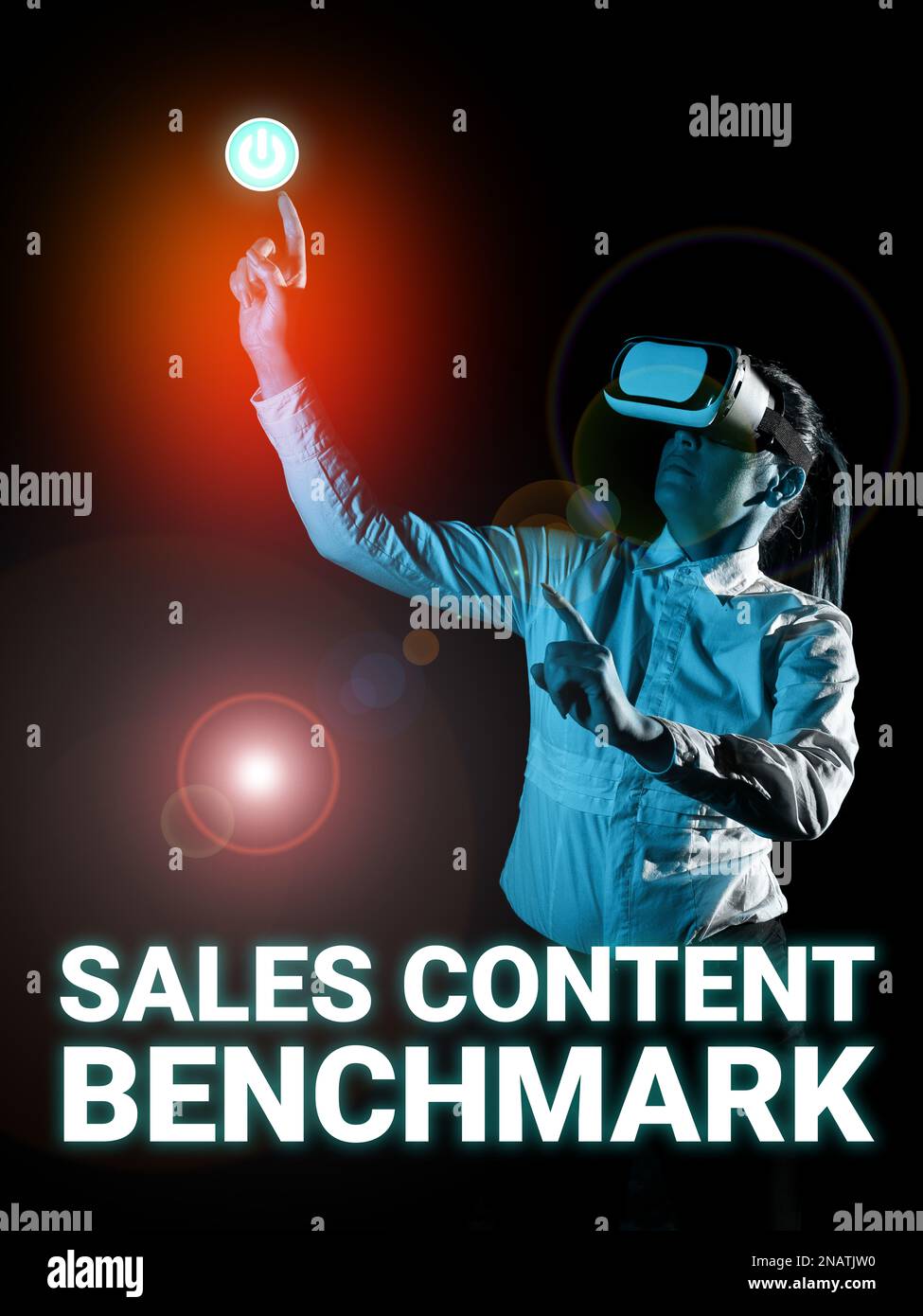 Text showing inspiration Sales Content Benchmark. Business showcase ...