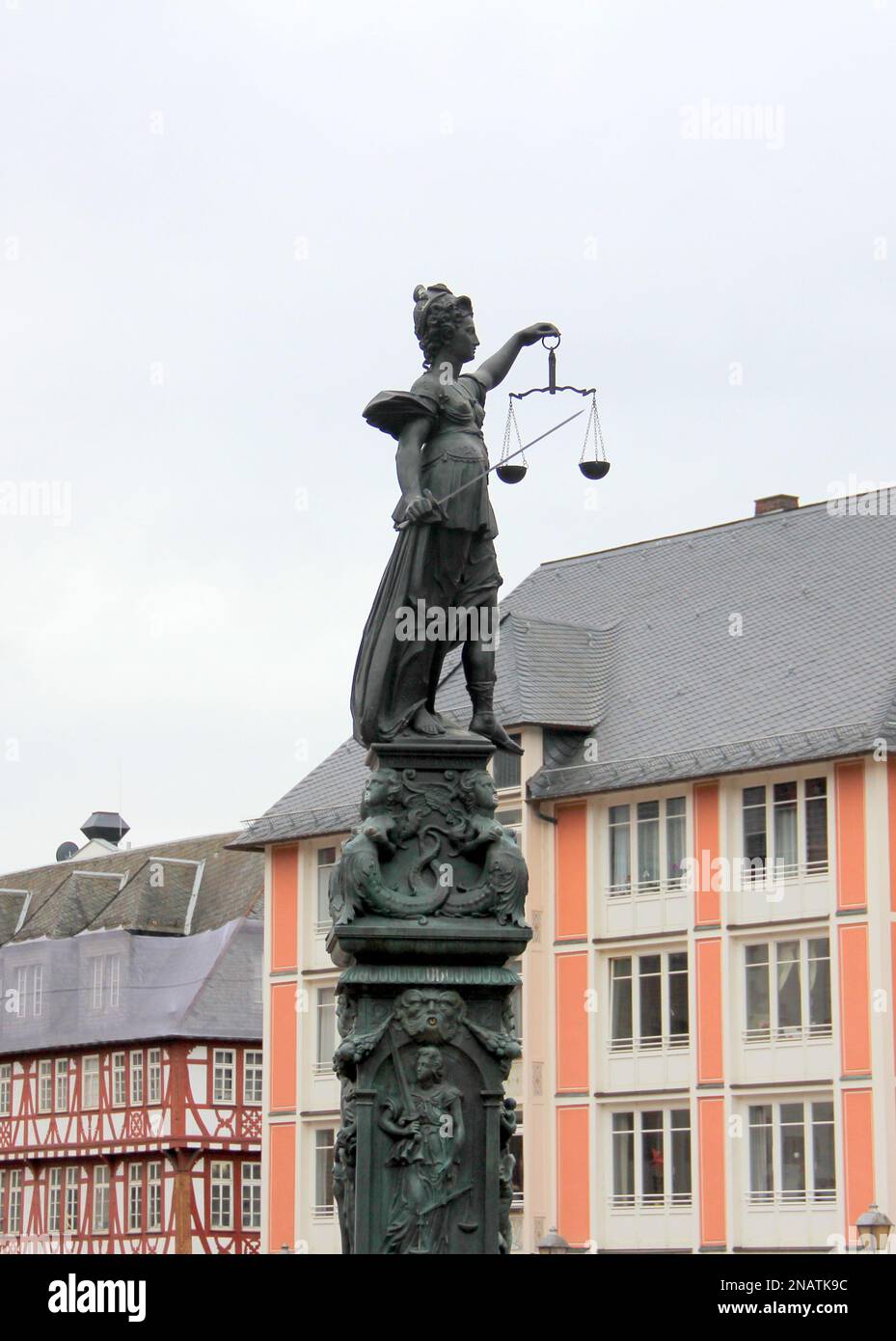 Symbolic statue of Justice topping Gerechtigkeitsbrunnen, Fountain of ...