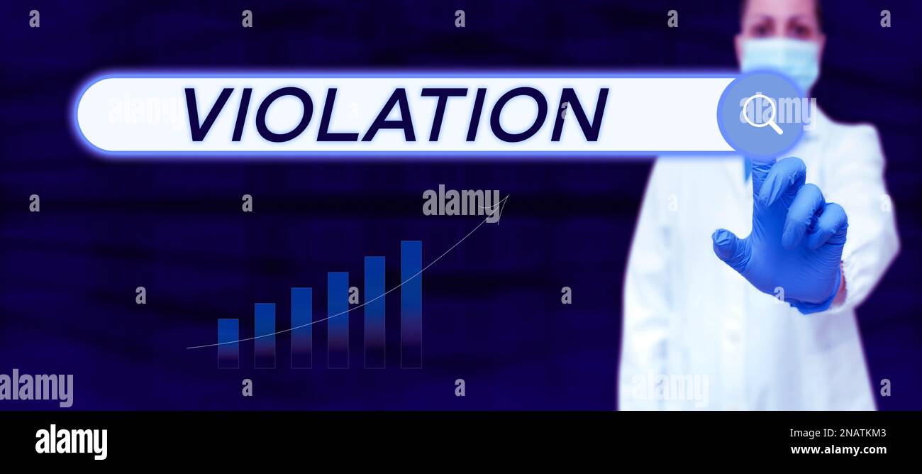 Hand writing sign Violation. Conceptual photo an infringement of ...