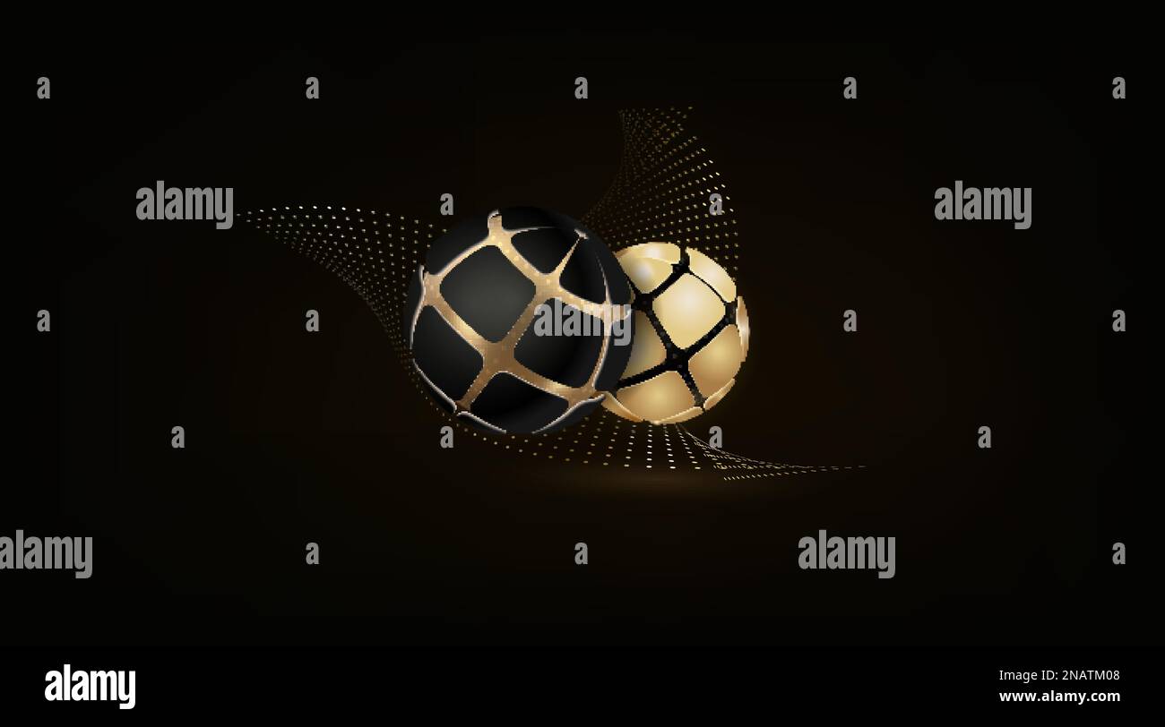 Rich luxury vector design. Black and gold background with flying balls ...