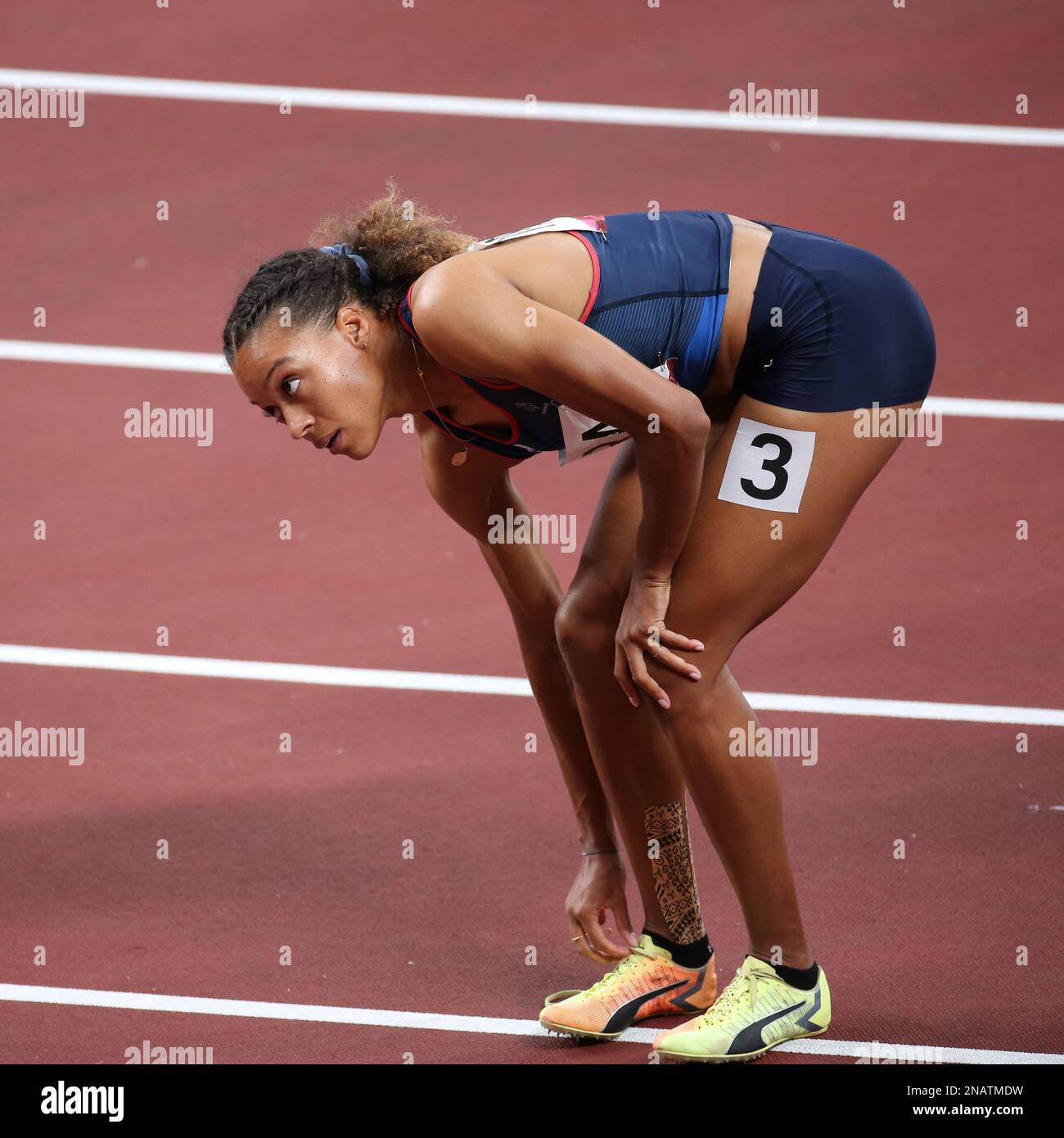 AUG 06, 2021 - Tokyo, Japan: Cynthia Leduc of France reacts in the ...
