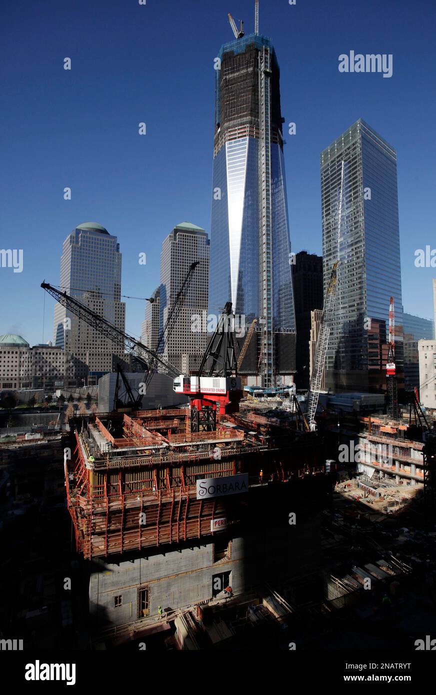 Construction continues on the foundation of Tower Three, bottom, at the ...
