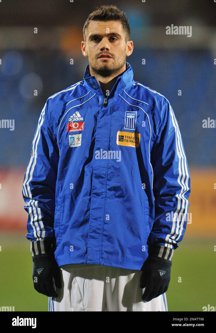 Greece's Alexandros Tziolis listens to the national anthem prior to the ...