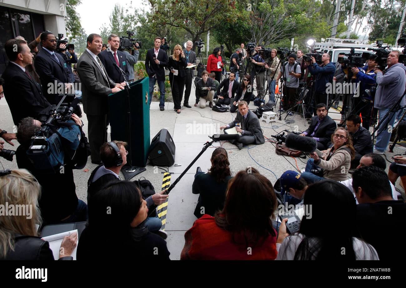 Lt. John Corina, third from left, of the Los Angeles County Sheriff's ...