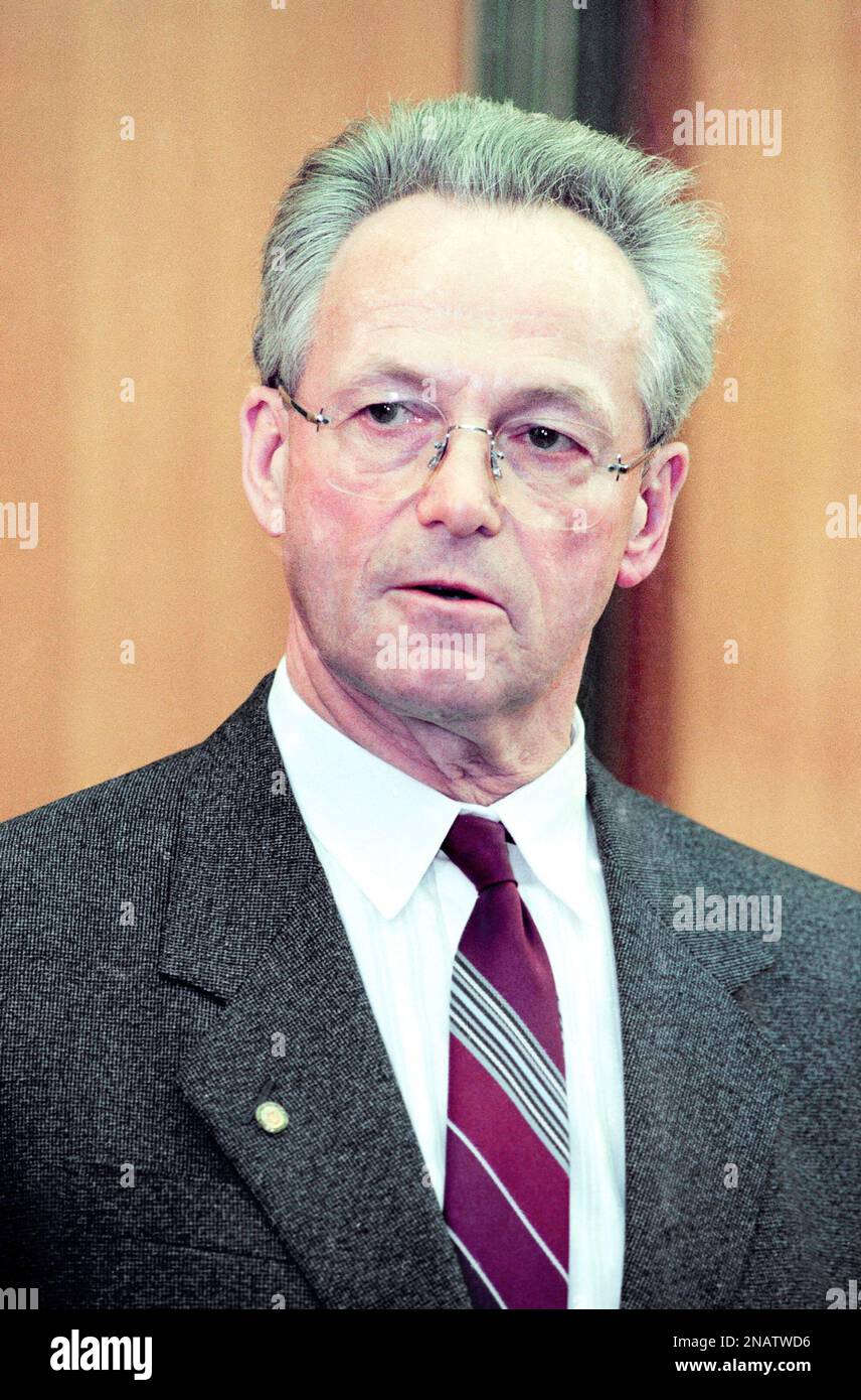 Portrait of East German politician Manfred Gerlach, chairman and co ...