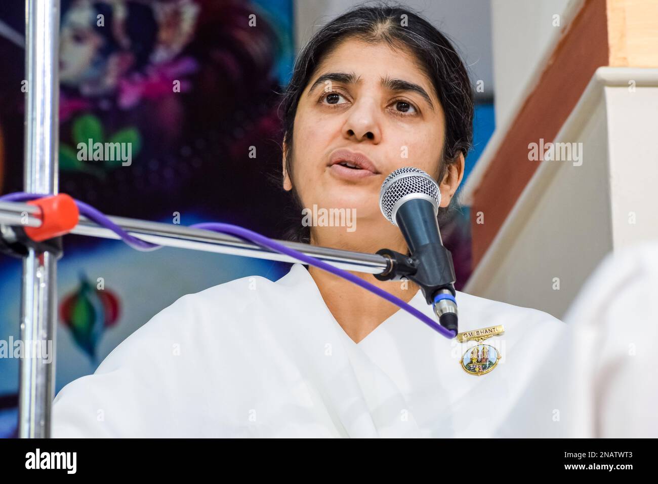 New Delhi, India, October 16 2022 - BK Shivani during meditation ...