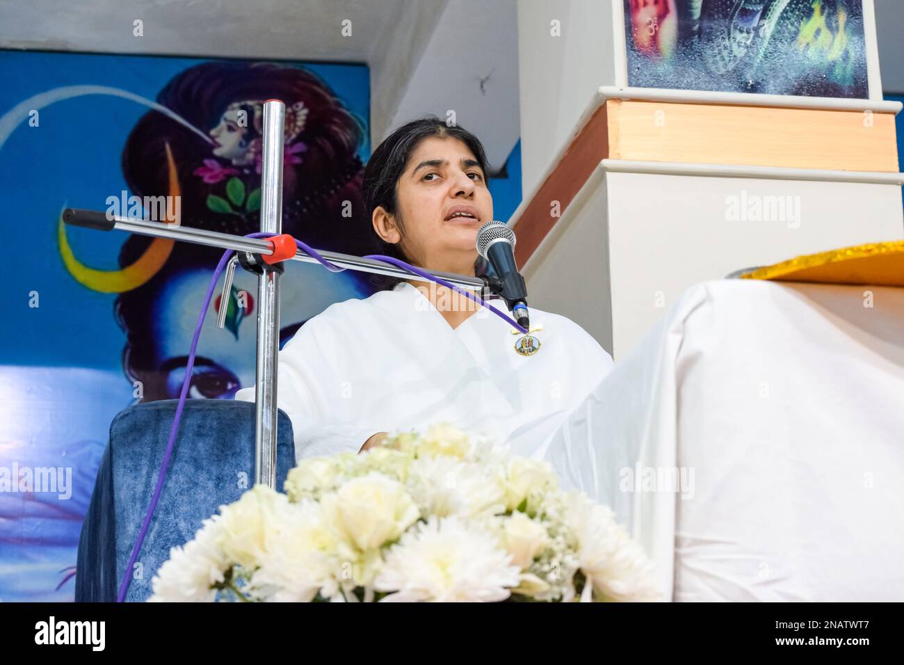 New Delhi, India, October 16 2022 - BK Shivani during meditation ...
