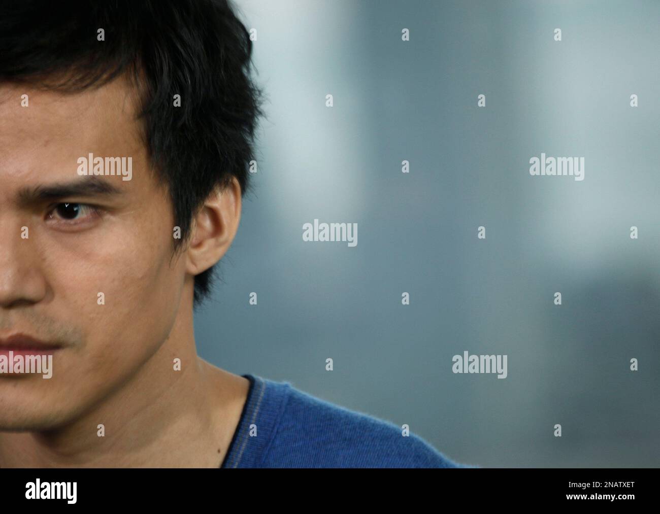 Taiwanese actor Da Ching reacts during an interview in Hong Kong Friday ...