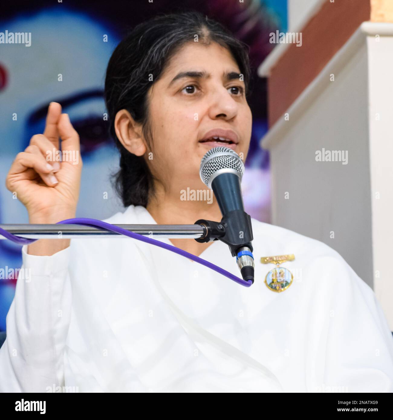 New Delhi, India, October 16 2022 - BK Shivani during meditation ...