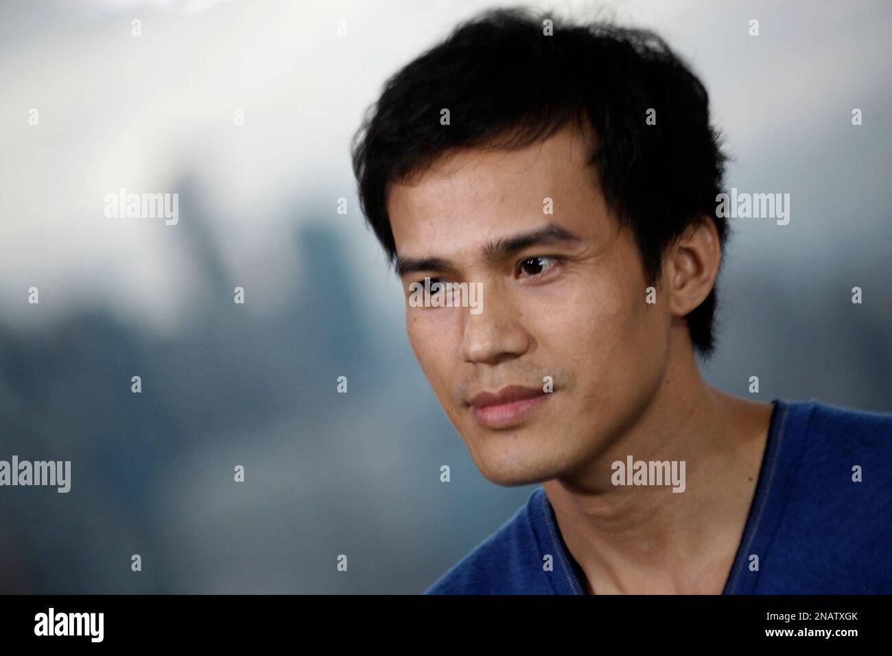 Taiwanese actor Da Ching reacts during an interview in Hong Kong Friday ...