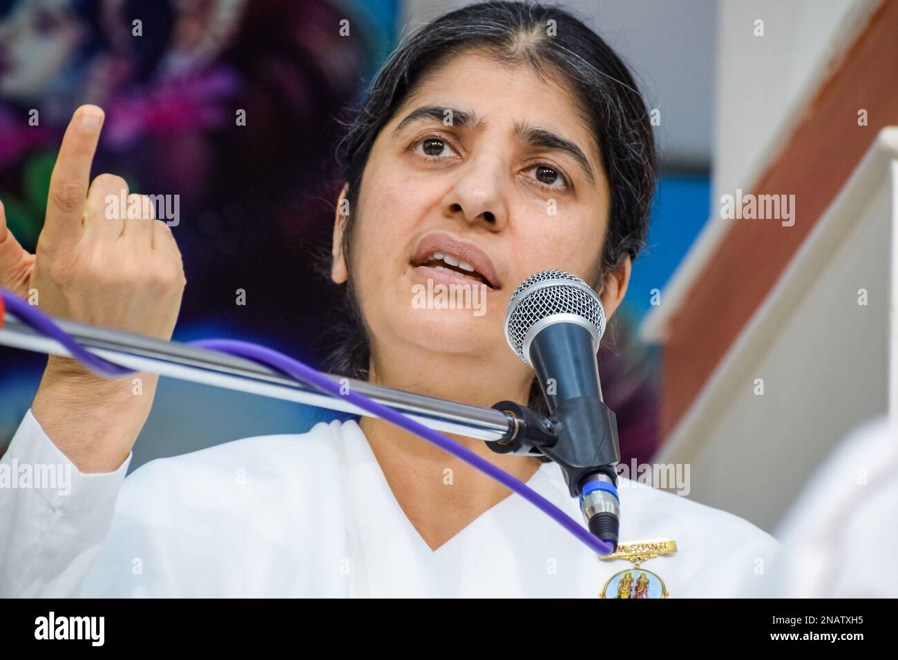 New Delhi, India, October 16 2022 - BK Shivani during meditation ...