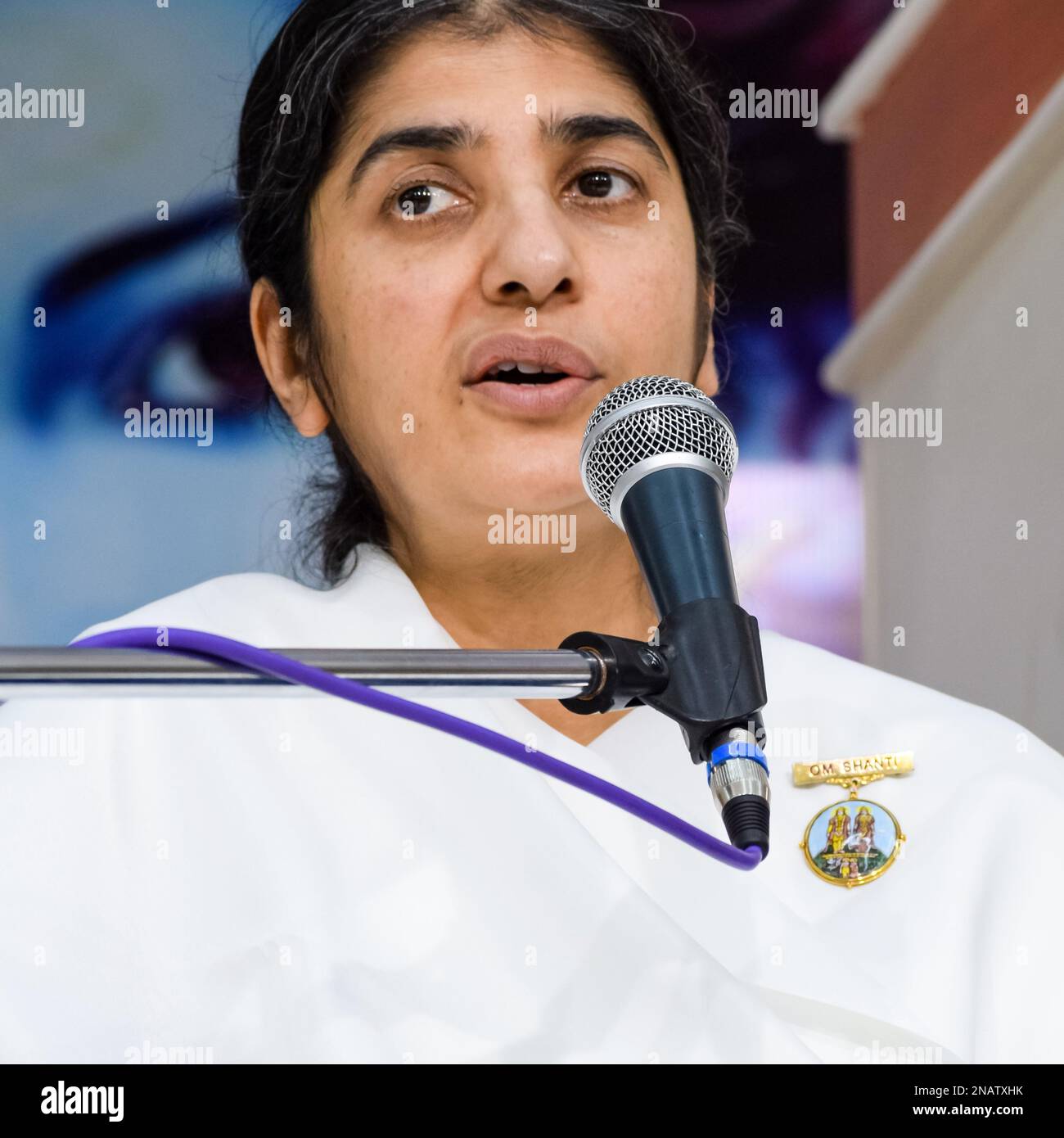 New Delhi, India, October 16 2022 - BK Shivani during meditation ...