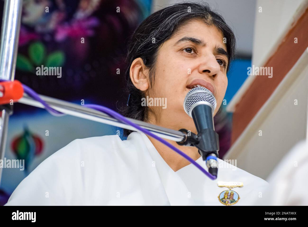 New Delhi, India, October 16 2022 - BK Shivani during meditation ...