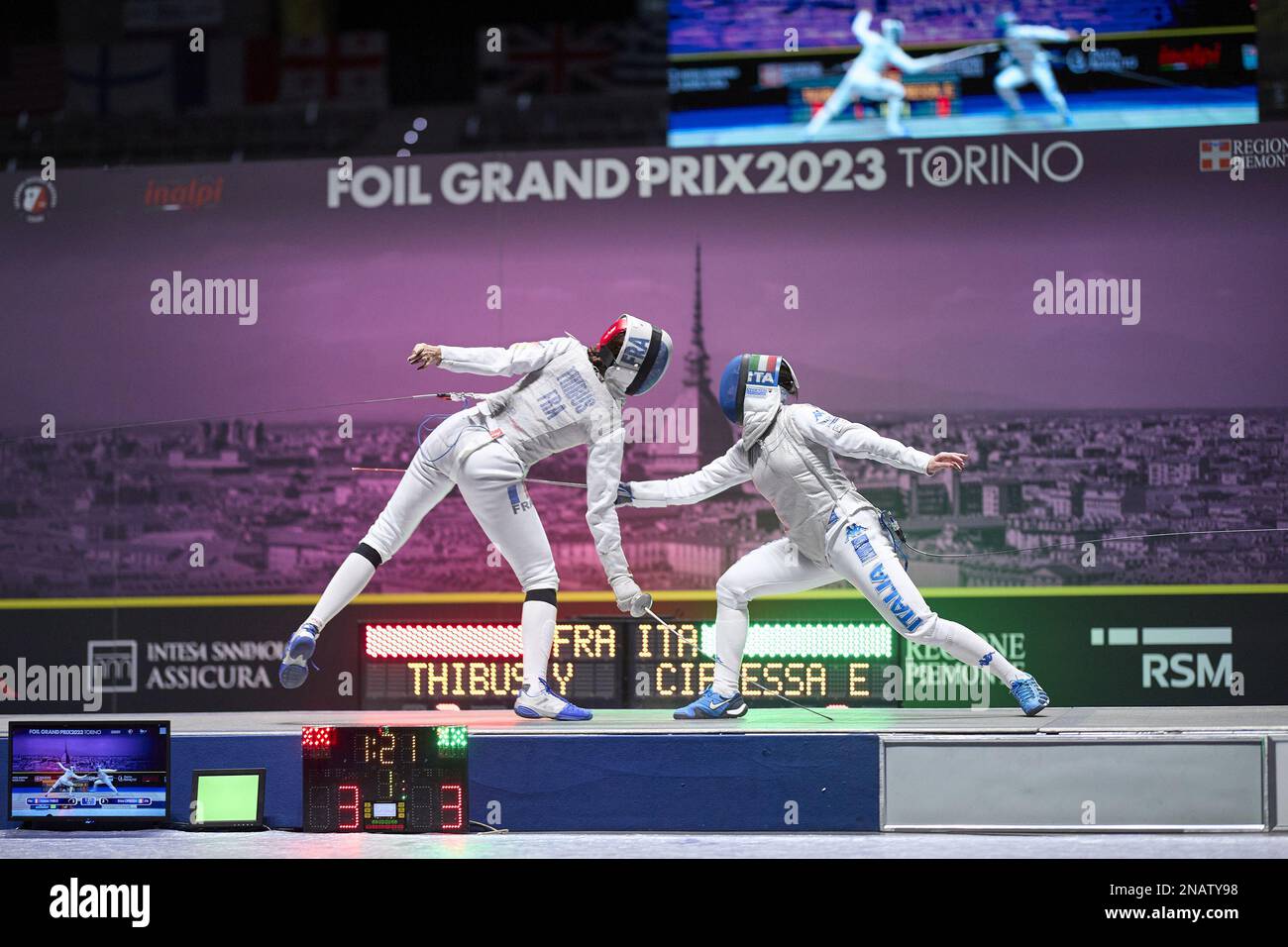 Pala Alpitour, Turin, Italy, February 12, 2023, Ysaora Thibus (FRA) and ...