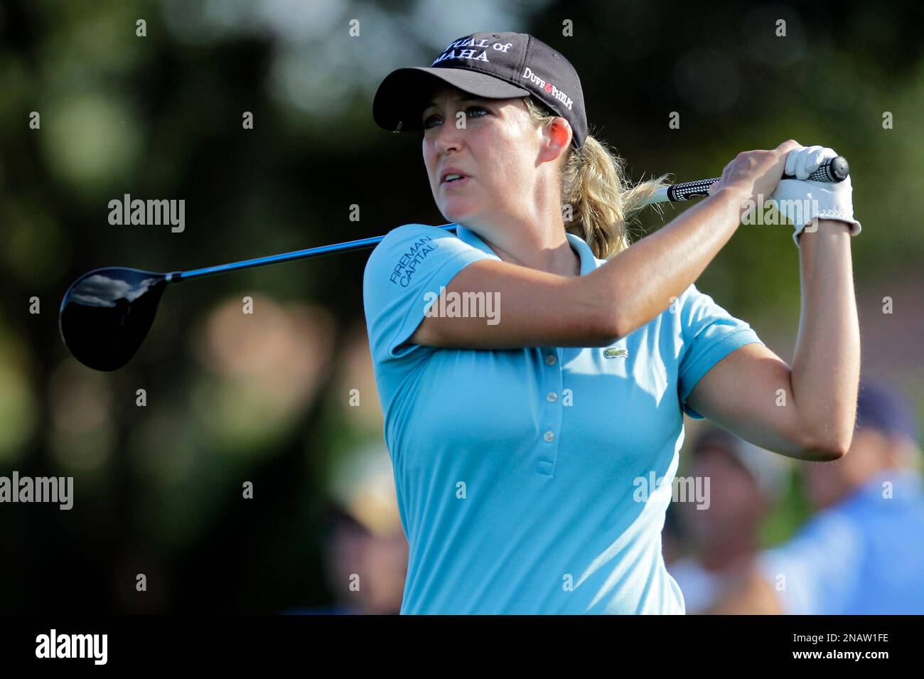Cristie Kerr hits a shot from the 18th tee during the first round of ...