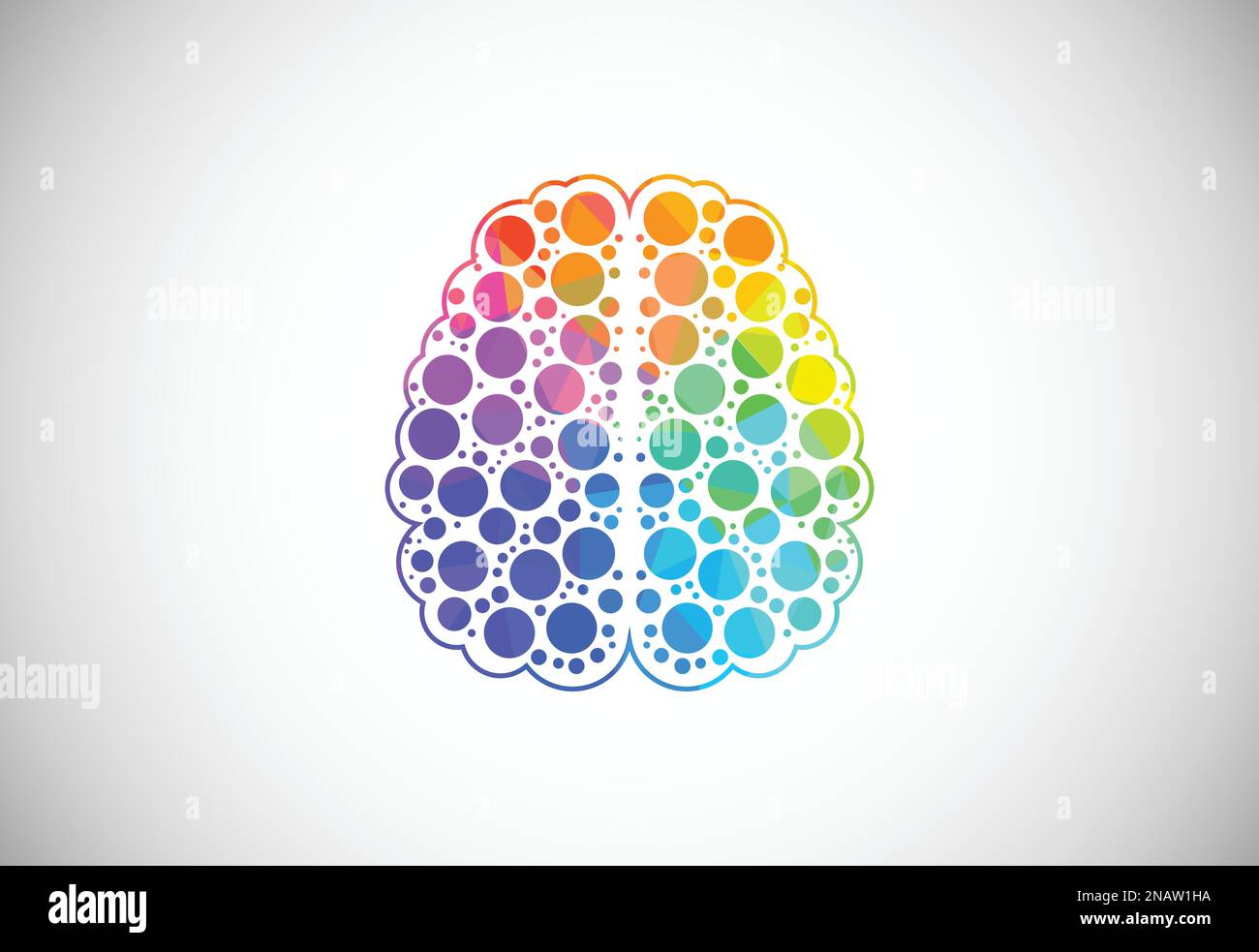 Modern low poly style brain logo design, Geometric and triangle brain ...