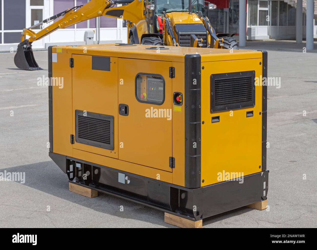 Auxiliary Electric Power Generator Diesel Engine Yellow Box Stock Photo ...