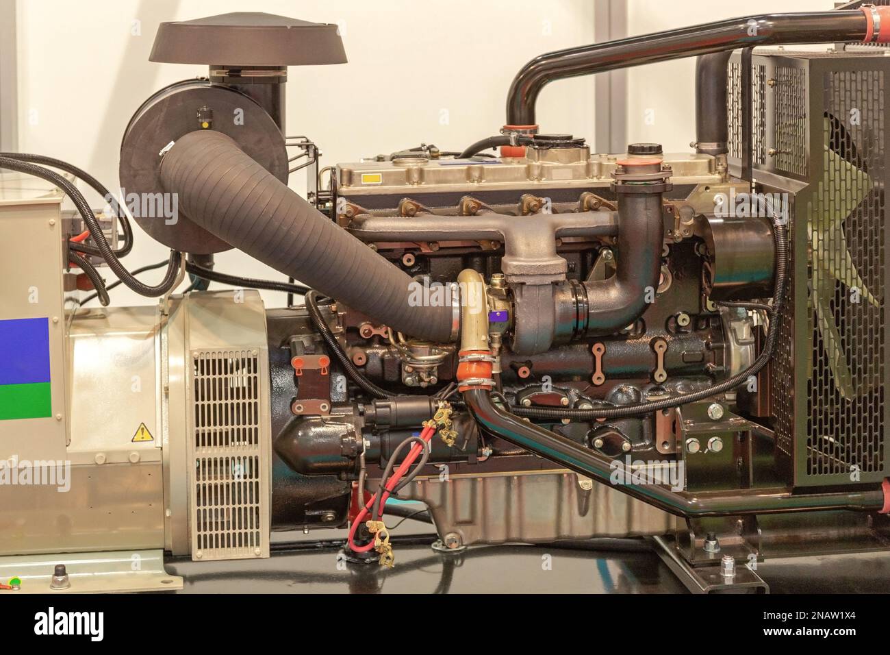 Big Turbo Diesel Engine Auxiliary Electric Power Generator Stock Photo ...