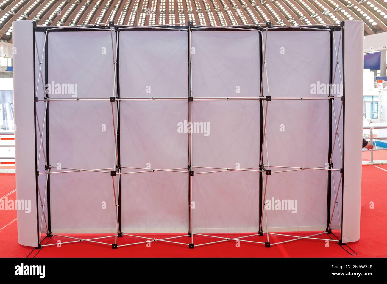 Pop Up Temporary Billboard Structure Stand in Expo Hall Stock Photo - Alamy