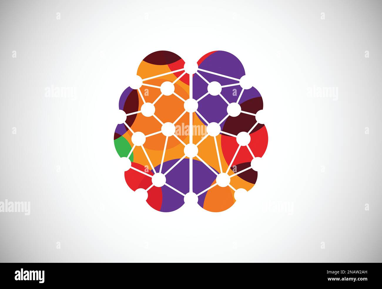 Modern low poly style brain logo design, Geometric and triangle brain ...