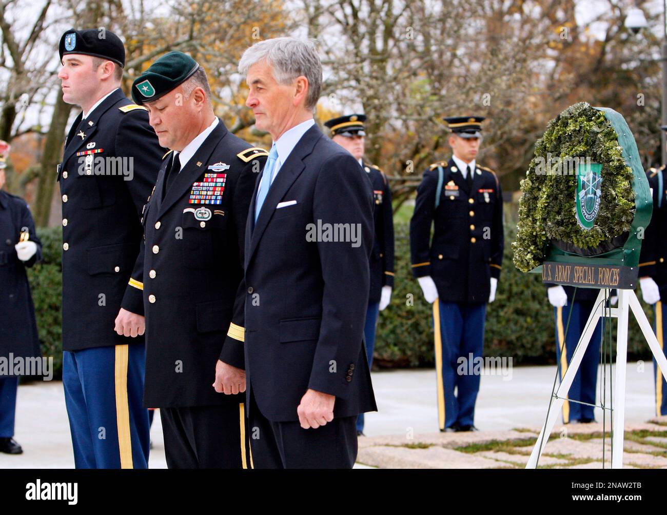 U.S. Army Second Lt. Christopher Kennedy McKelvy, left, great nephew of ...