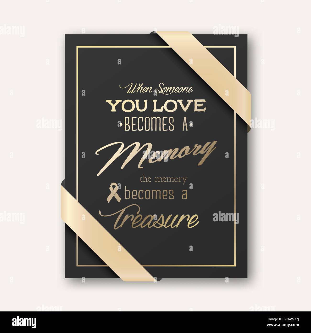Vector Vertical A4 Funeral Card. When Someone You Love Becomes a Memory ...