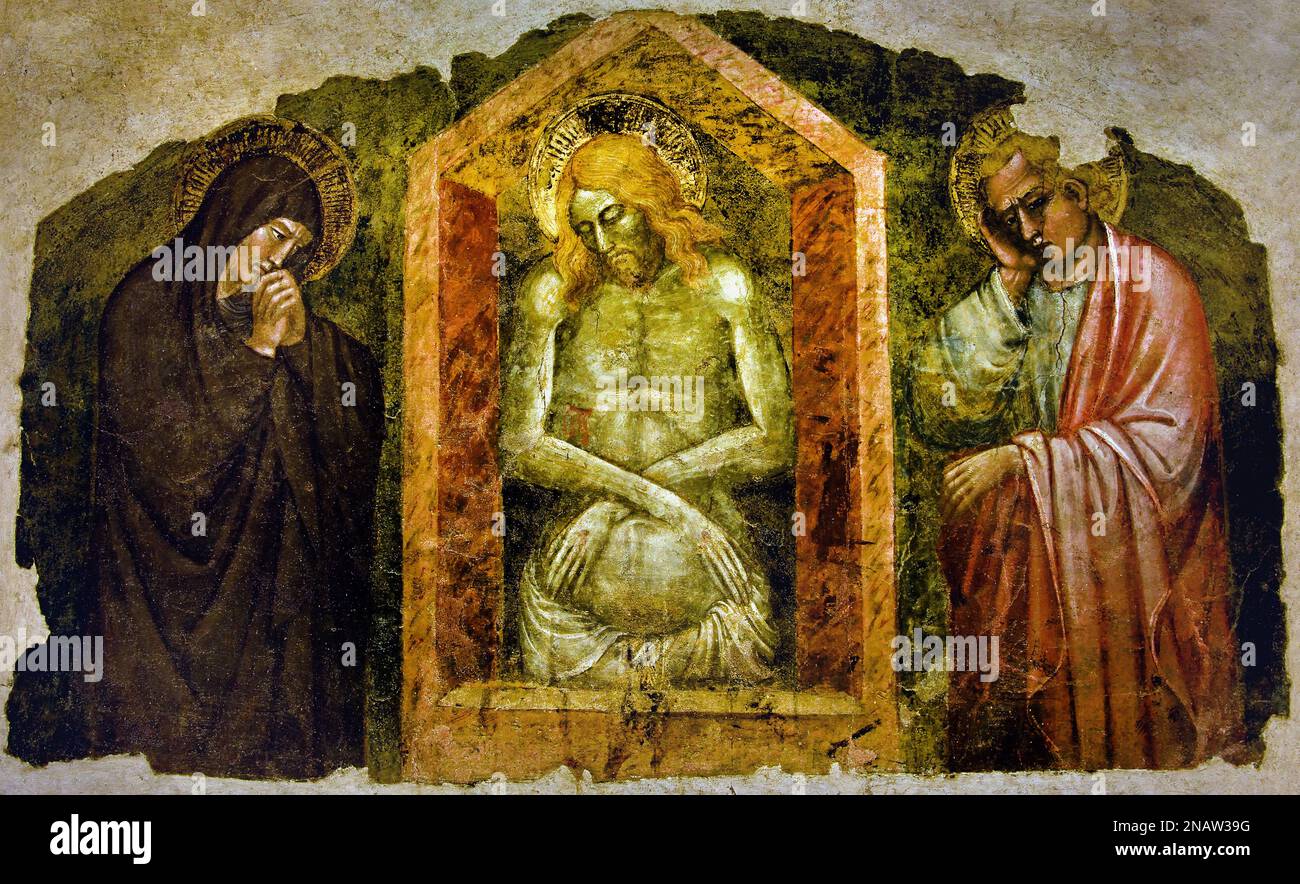 Pieta with mystic lamb between the saints Bartolomeo and Donato 1350 ...