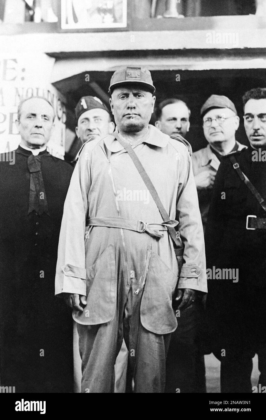 Italian leader Benito Mussolini, who visited this island with other ...