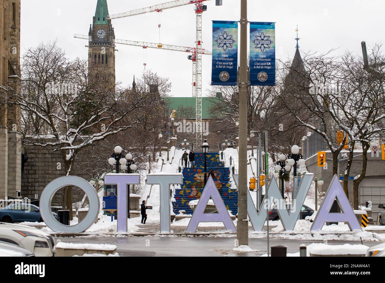 Ottawa, Canada - January 23, 2023: City view with Ottawa sign in ...