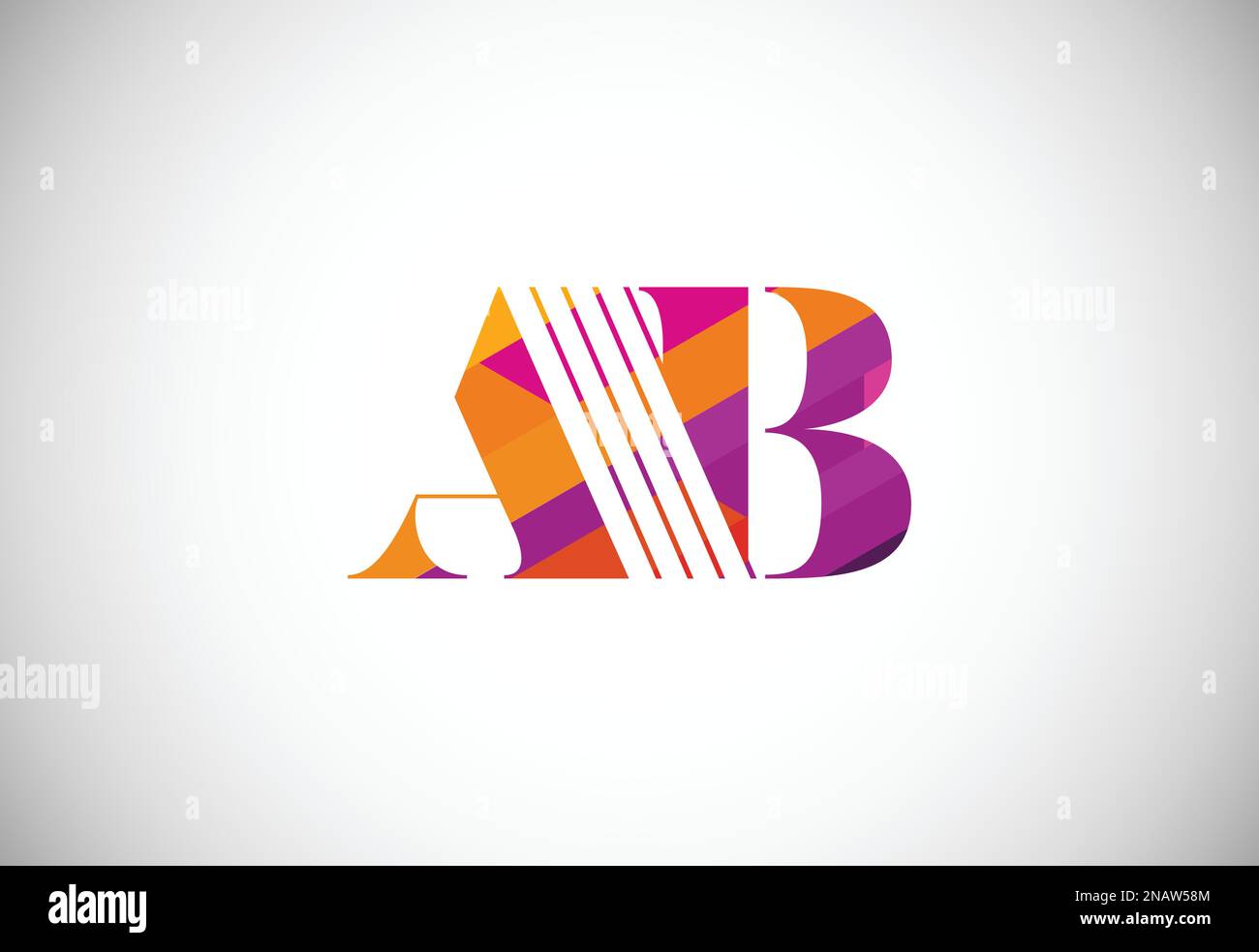 Initial Letter A B Low Poly Logo Design Vector Template. Graphic ...