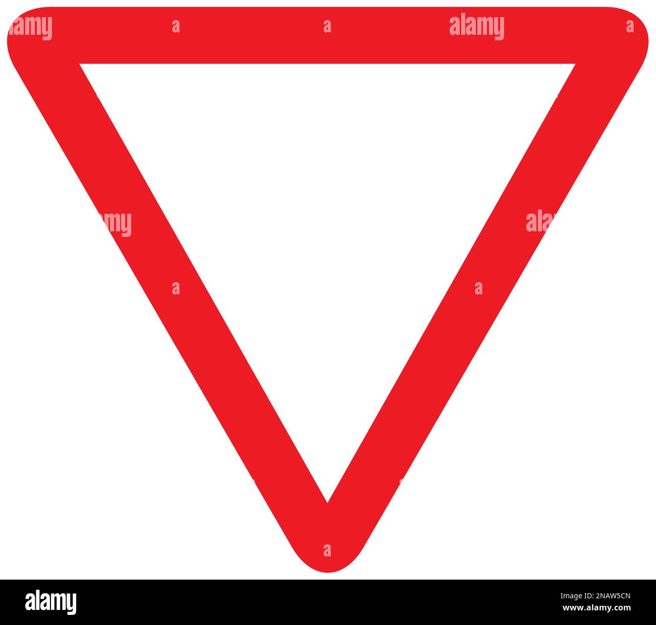 Stop or Give Way ahead British road sign Stock Photo - Alamy