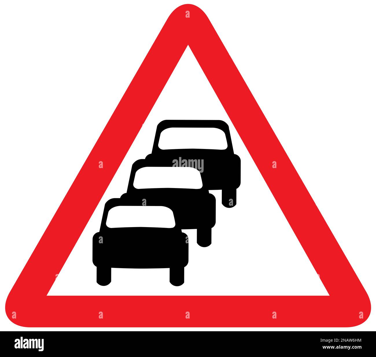 Traffic queues likely ahead British road sign Stock Photo - Alamy