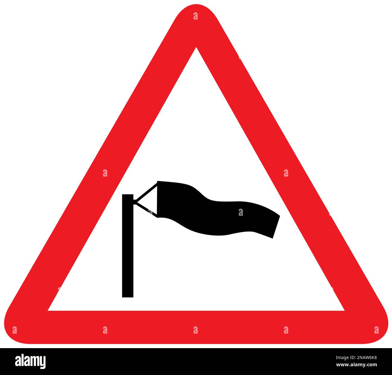 Side winds ahead British road sign Stock Photo - Alamy
