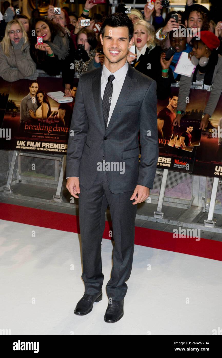 US actor Taylor Lautner arrives for the UK premiere of 'Twilight ...