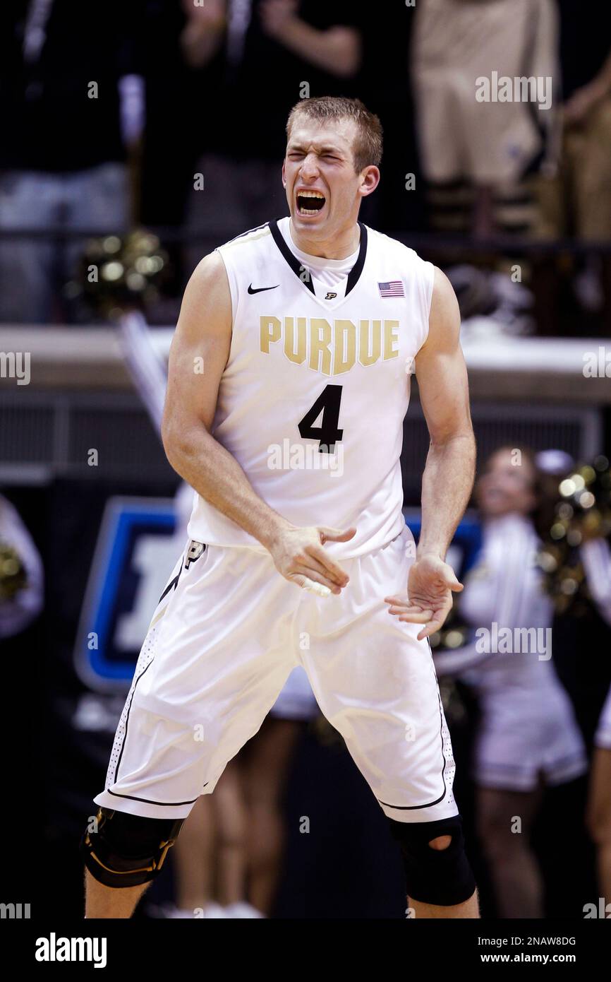 Purdue forward Robbie Hummel celebrates in the second half of an NCAA ...