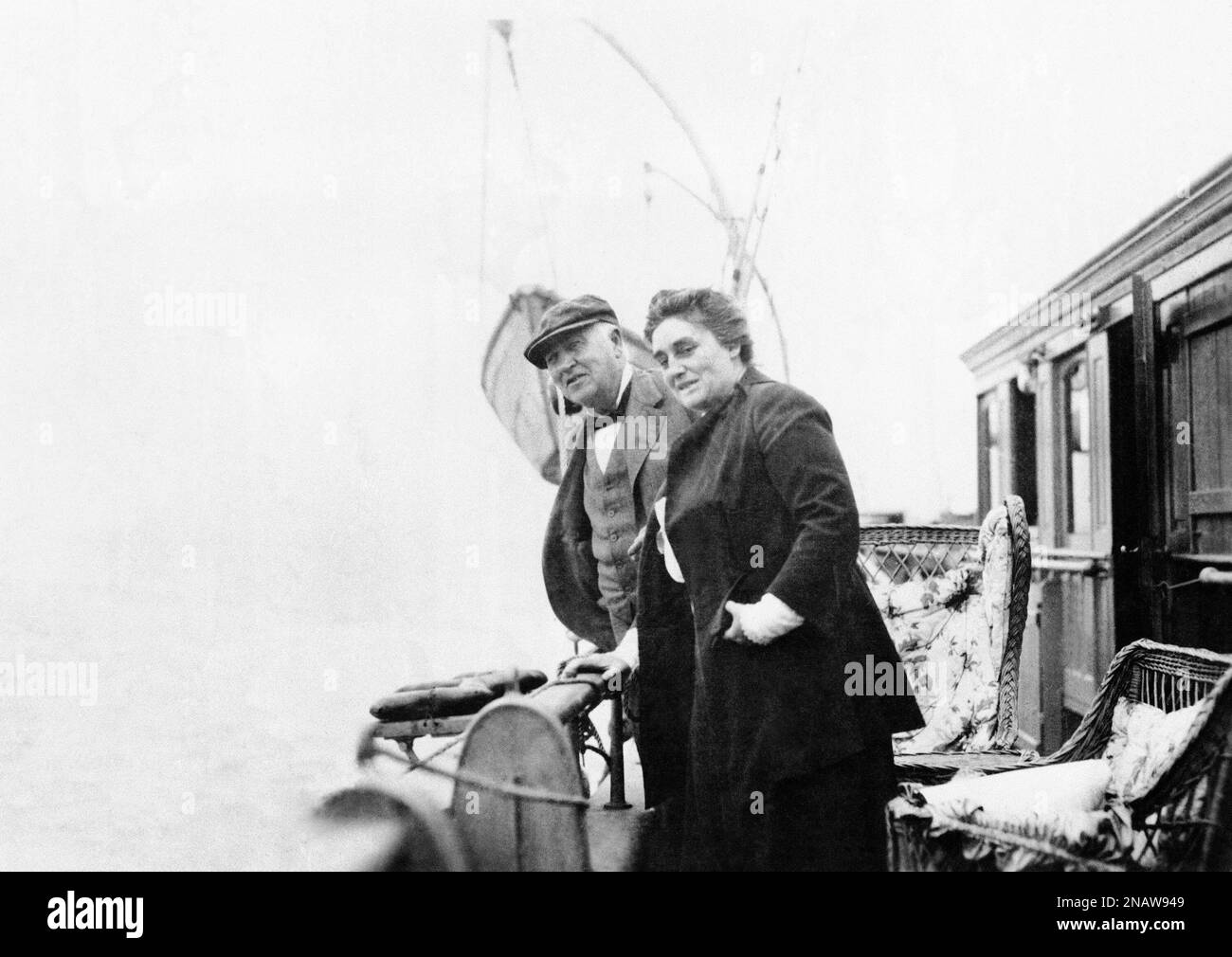 Thomas A. Edison, the famed inventor, and Mrs. Thomas A. Edison with ...