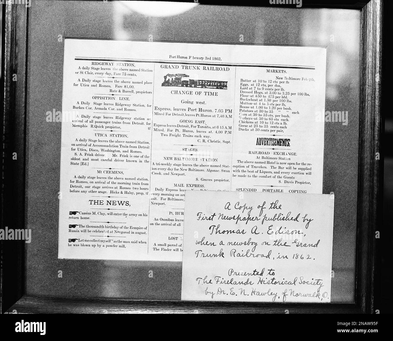 Newspaper edited by Thomas A. Edison when a boy of 15 years of age ...