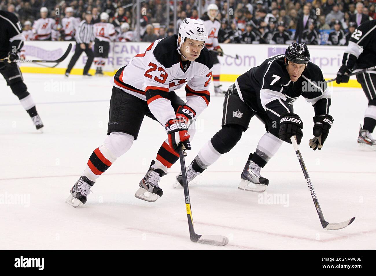 New Jersey Devils right wing David Clarkson and Los Angeles Kings ...
