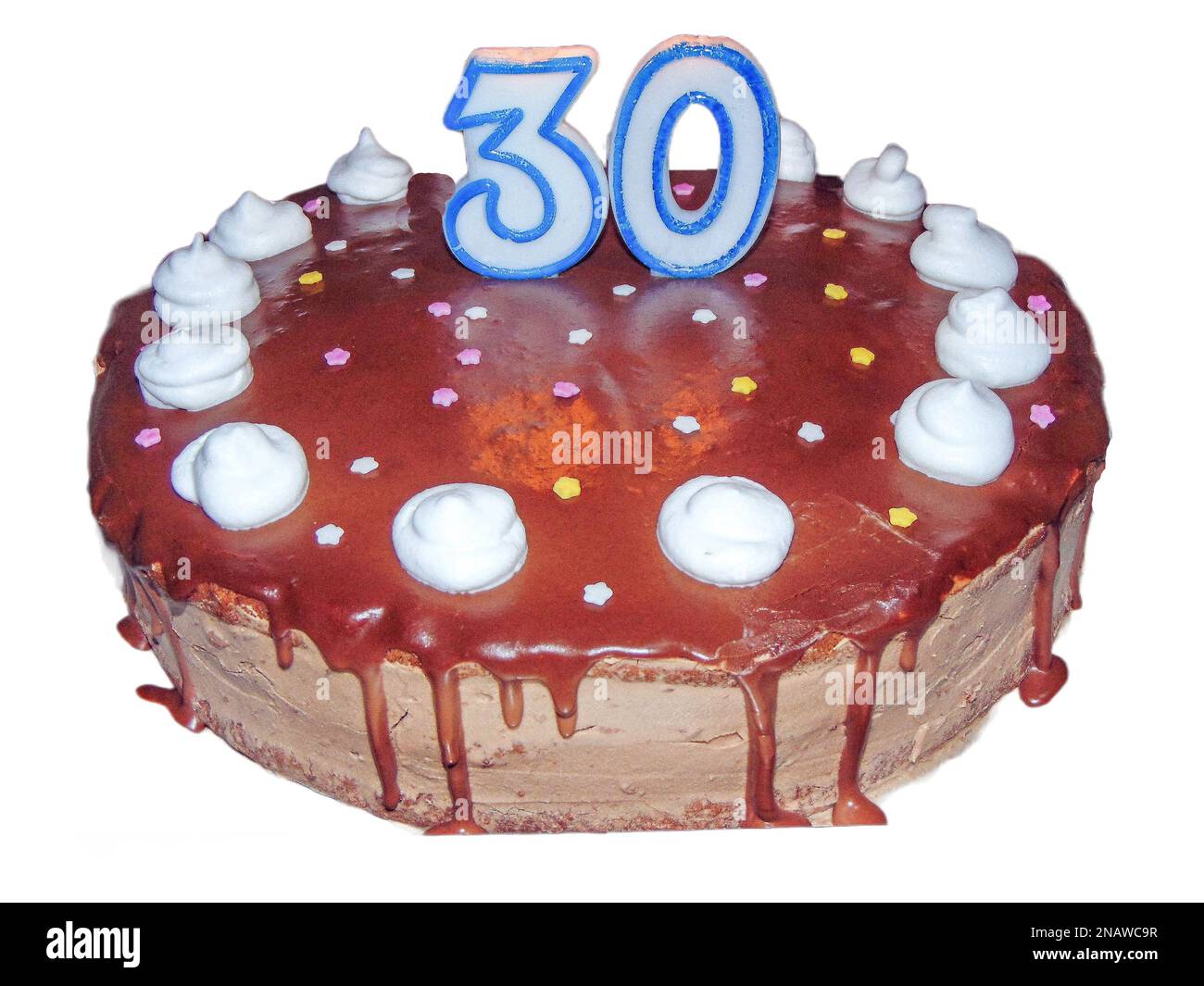 Chocolate cake for a person who has turned 30 years old Stock Photo - Alamy